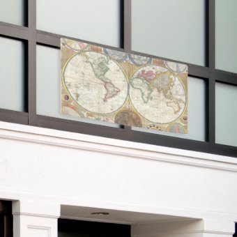 World Travel Map Antique Vintage Banner | Zazzle