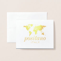 World Travel Map Table Name Cards REAL FOIL | Zazzle