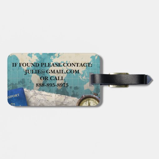 World Travel Papers, maps & Compass Luggage Tag | Zazzle