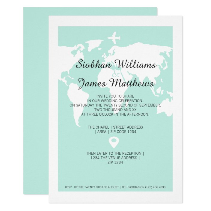 World Travel Wedding Invitation | Zazzle.com