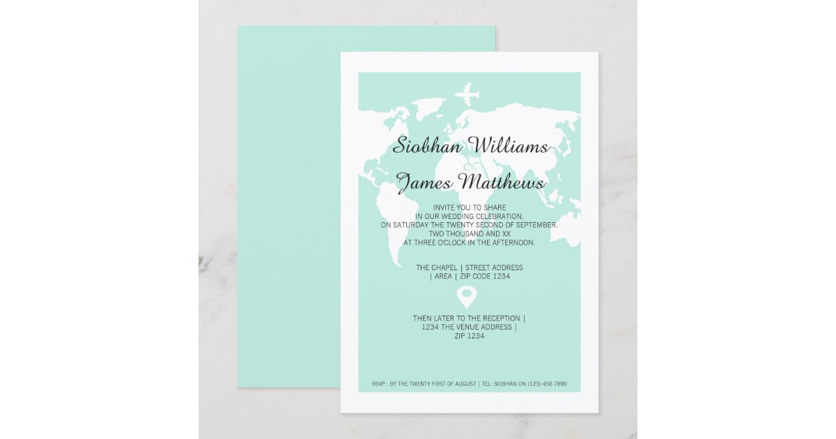 World Travel Wedding Invitation | Zazzle