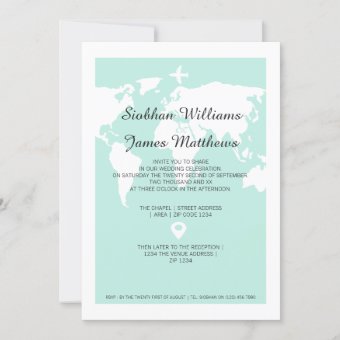World Travel Wedding Invitation | Zazzle