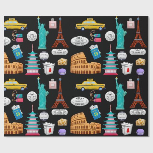World Travel Wrapping Paper | Zazzle