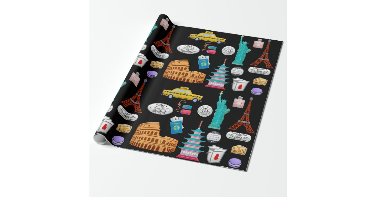 World Travel Wrapping Paper | Zazzle