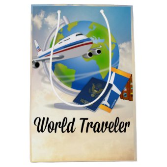 World Traveler - Design #2 Medium Gift Bag | Zazzle