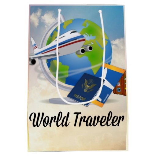 World Traveler - Design #2 Medium Gift Bag | Zazzle