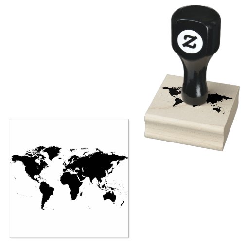 World Traveler Map Rubber Stamp | Zazzle