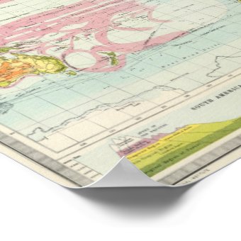 World vegetation & ocean currents Map Poster | Zazzle