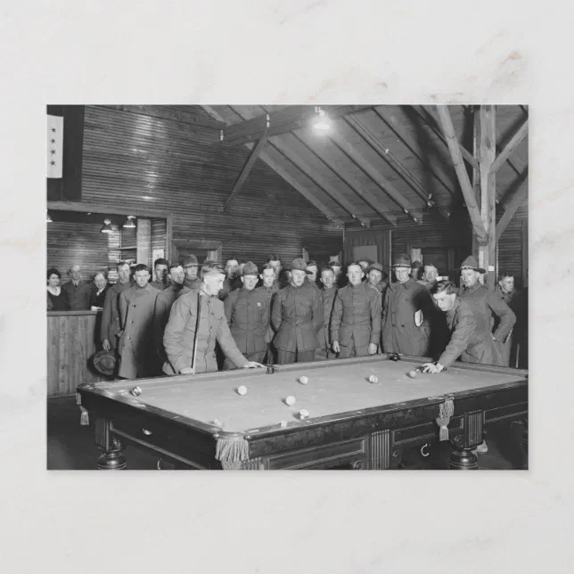 World War 1 YMCA Pool Hall, 1910s Postcard | Zazzle