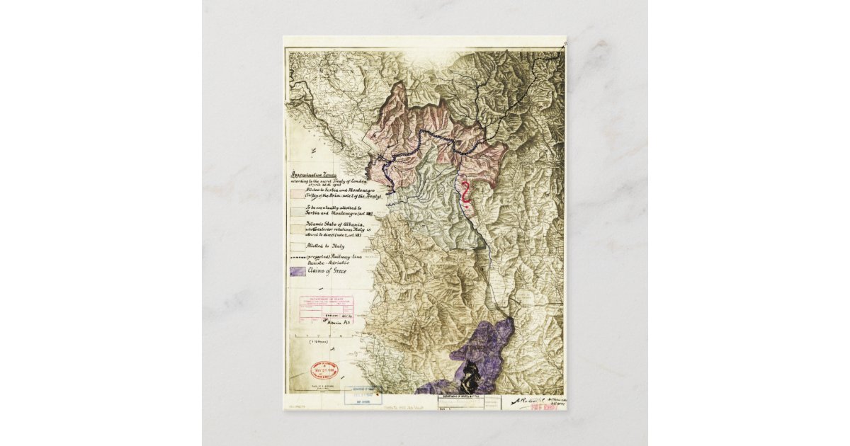 World War I Map of Albania (April 26, 1915) Postcard | Zazzle