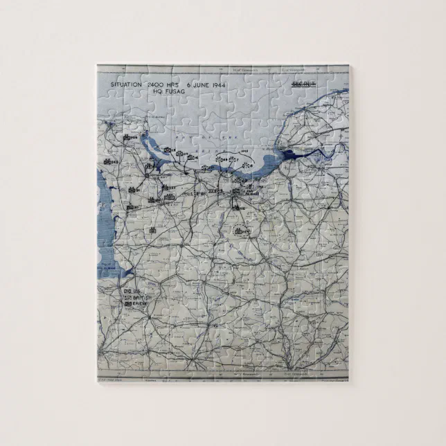 World War II D-Day Map June 6, 1944 Jigsaw Puzzle | Zazzle