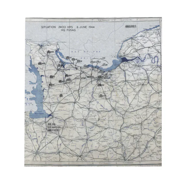 World War II D-Day Map June 6, 1944 Notepad | Zazzle