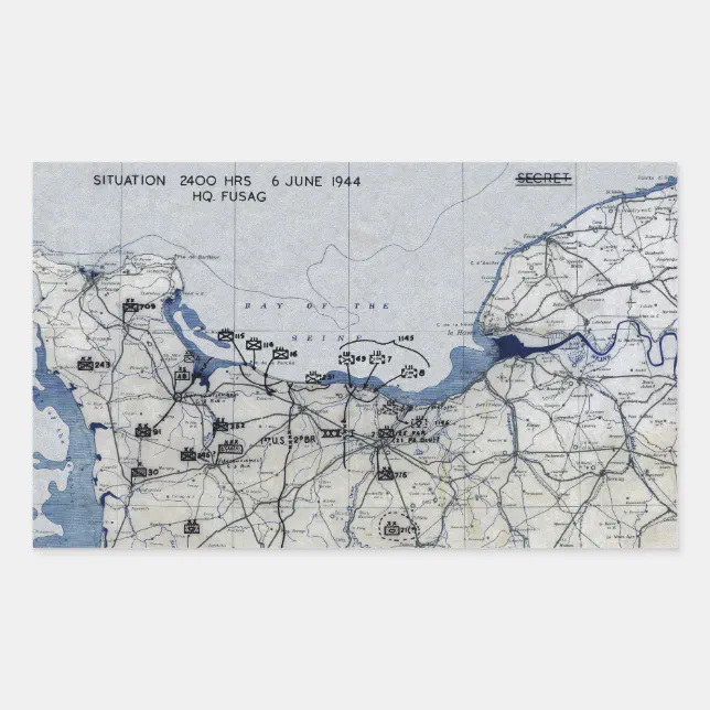 World War II D-Day Map June 6, 1944 Rectangular Sticker | Zazzle
