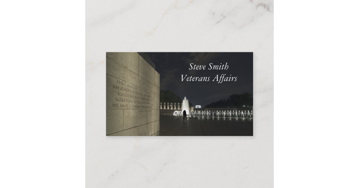 World War II Memorial Business Card | Zazzle