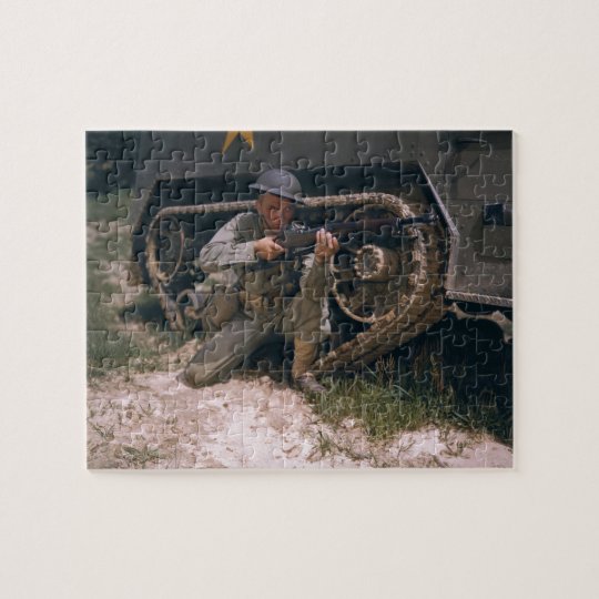 World War II Soldier Kneeling with Garand Rifle Jigsaw Puzzle | Zazzle.com