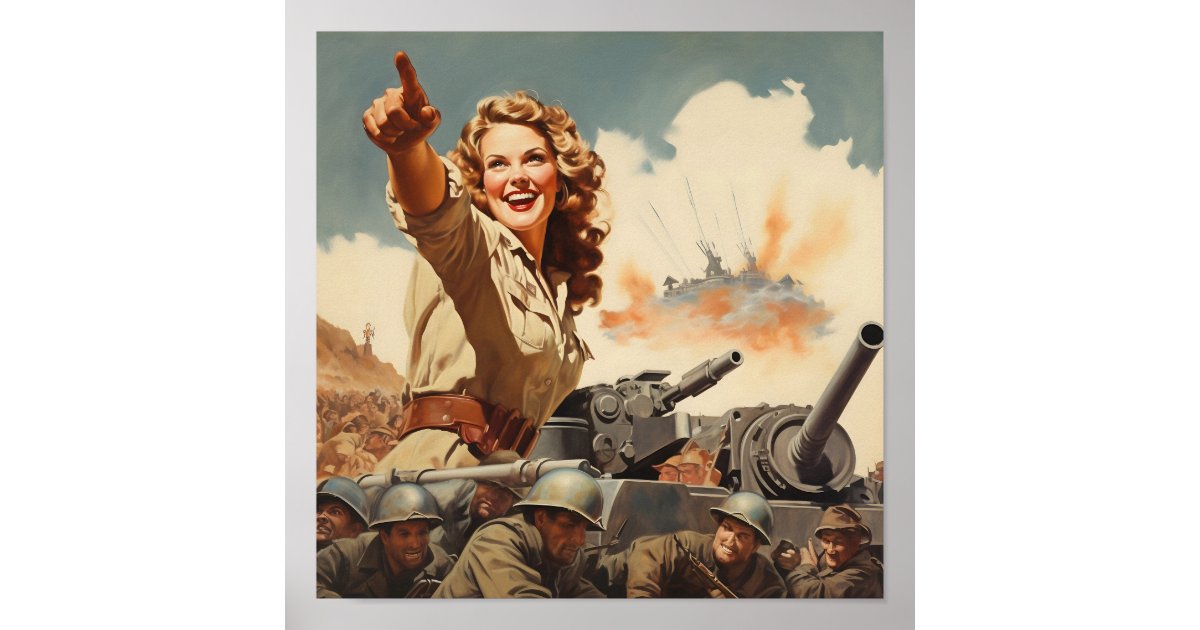 World War II Woman Pointing Poster | Zazzle