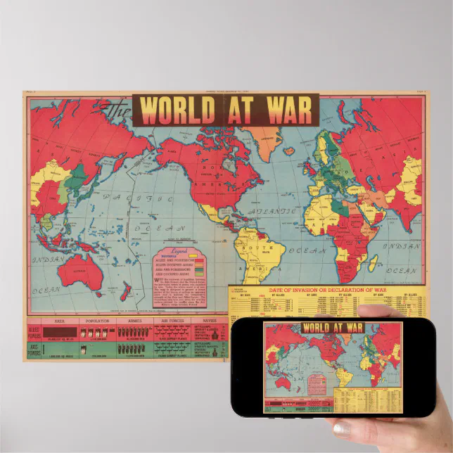 World War Two Map Poster | Zazzle