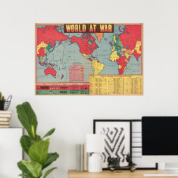 World War Two Map Poster | Zazzle