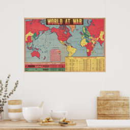 World War Two Map Poster | Zazzle