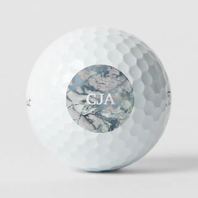 WORLDLY BLUE MARBLE GOLD CUSTOM GOLF BALLS | Zazzle