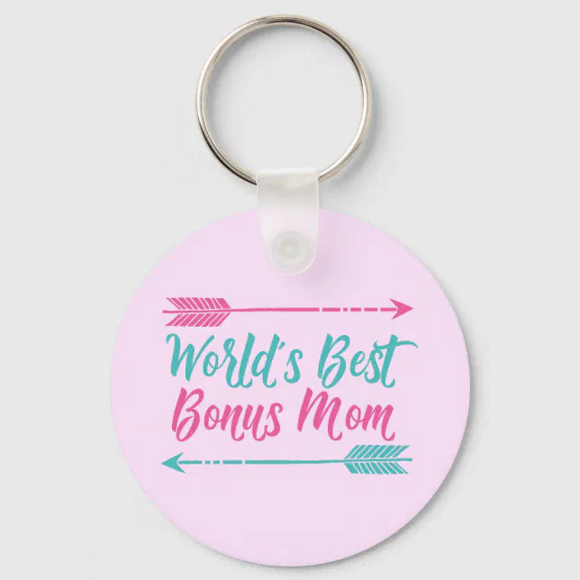 World's Best Bonus Mom Keychain | Zazzle