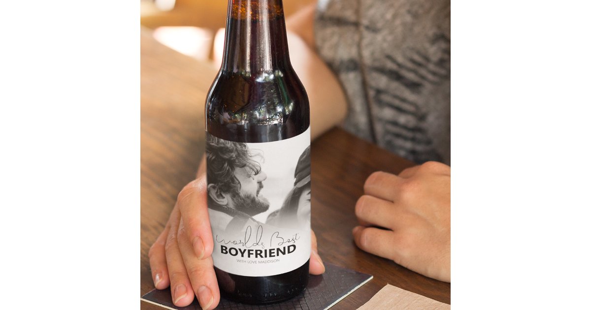 Worlds Best Boyfriend Beer Bottle Label | Zazzle