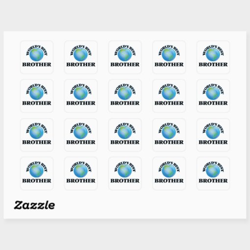 World's Best Brother Square Sticker | Zazzle