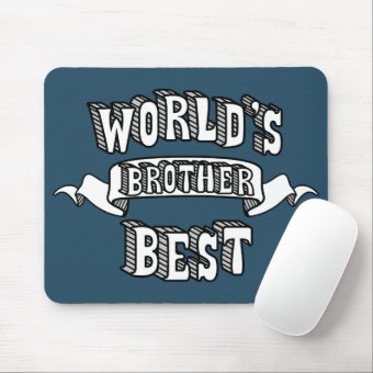 World's Best Brother Typography Text Mousepad | Zazzle