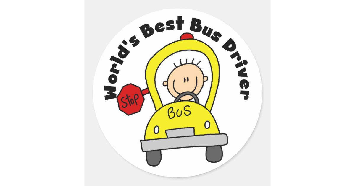 World's Best Bus Driver Classic Round Sticker | Zazzle