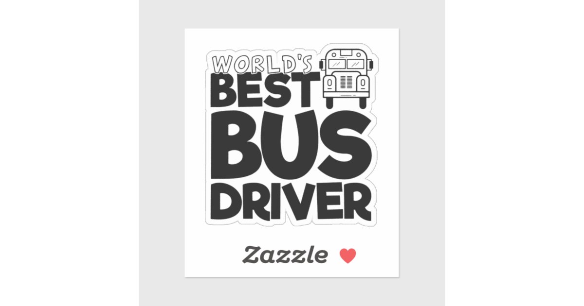 World's best bus driver face word art Sticker | Zazzle