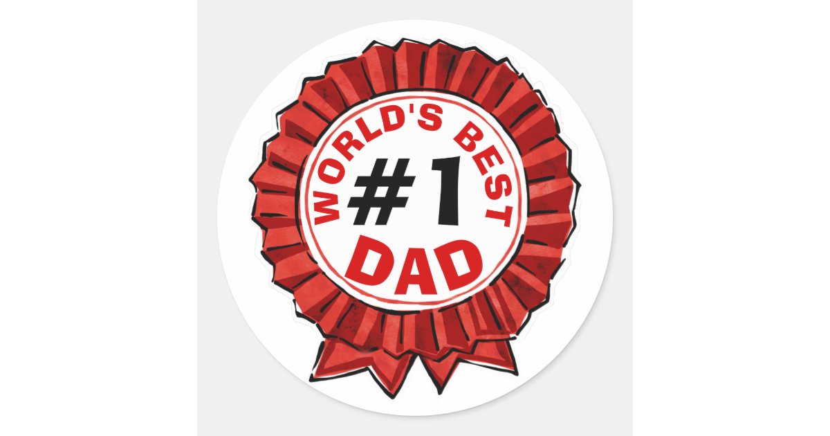 World's Best Dad Classic Round Sticker | Zazzle
