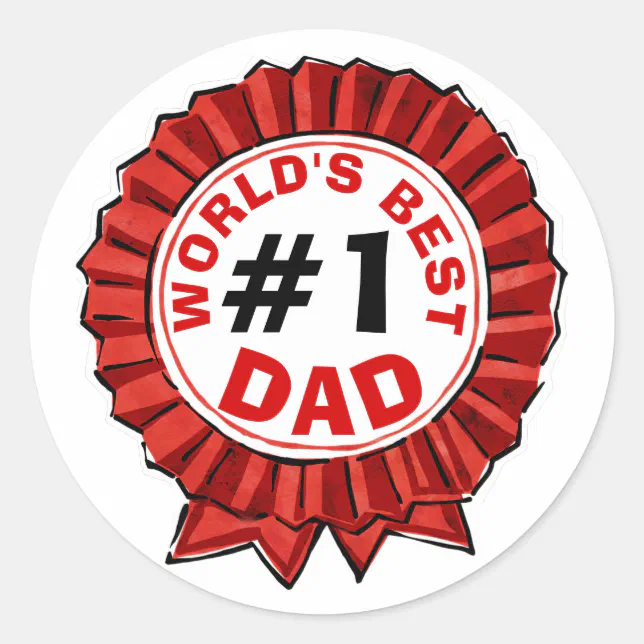 World's Best Dad Classic Round Sticker | Zazzle