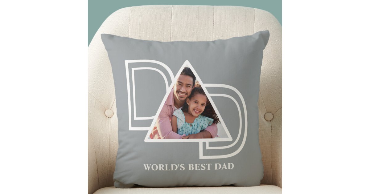 World's Best Dad Custom Photo Throw Pillow | Zazzle