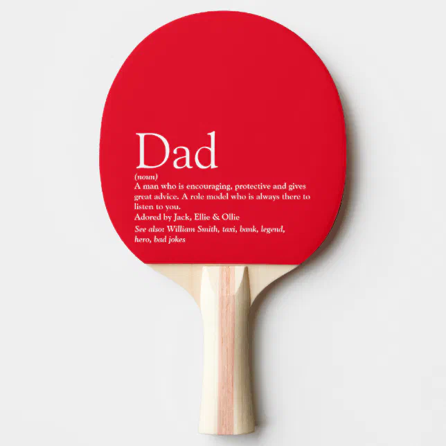 World's Best Dad Daddy Father Definition Red Ping Pong Paddle | Zazzle
