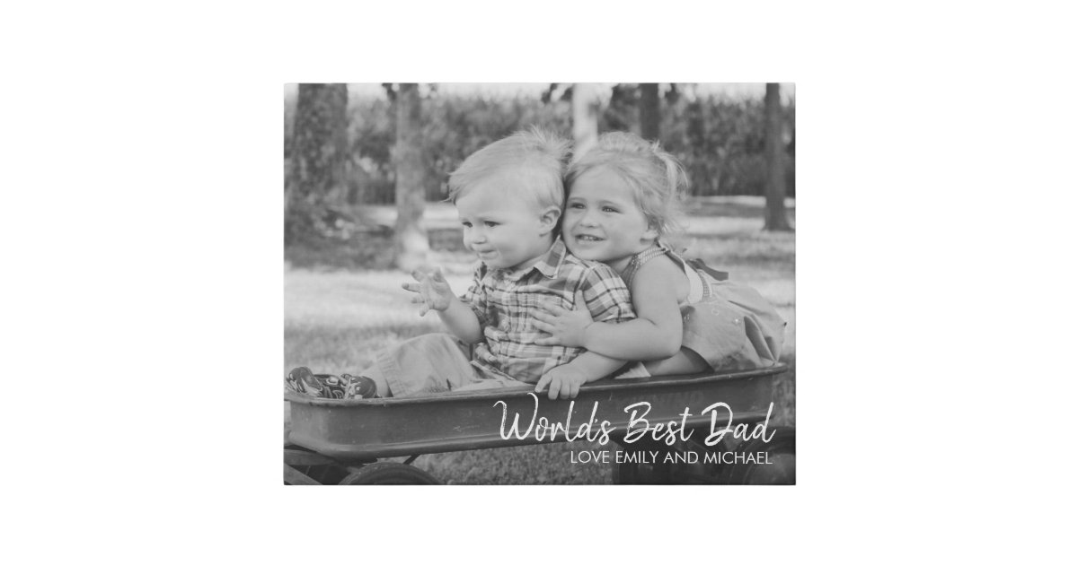 World's Best Dad Father's Day Faux Canvas Print | Zazzle