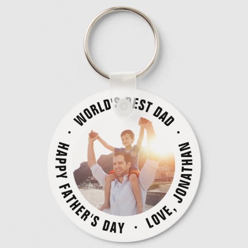 World's Best Dad Father's Day Photo Gift Keychain | Zazzle