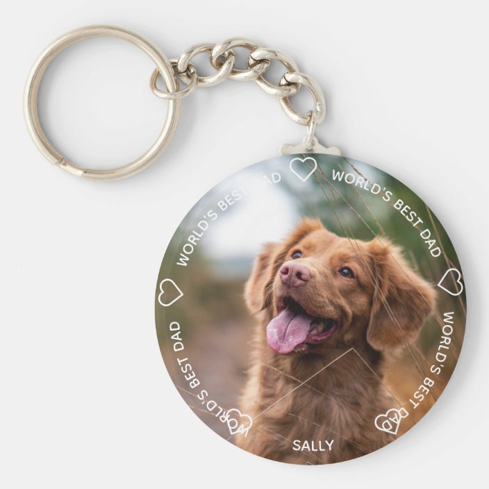 World's Best Dad - Pet Photo Dog Dad - Fathers Day Keychain | Zazzle.com