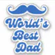 worlds best dad, retro stylish blue fathers day sticker | Zazzle