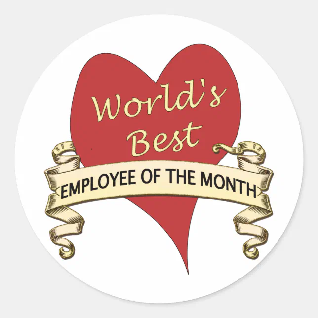 World's Best Employee of the Month Classic Round Sticker | Zazzle