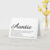World's Best Ever Aunt, Auntie Definition Script Card | Zazzle