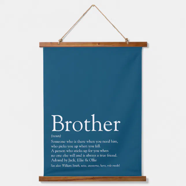 World's Best Ever Brother Definition Blue Hanging Tapestry | Zazzle