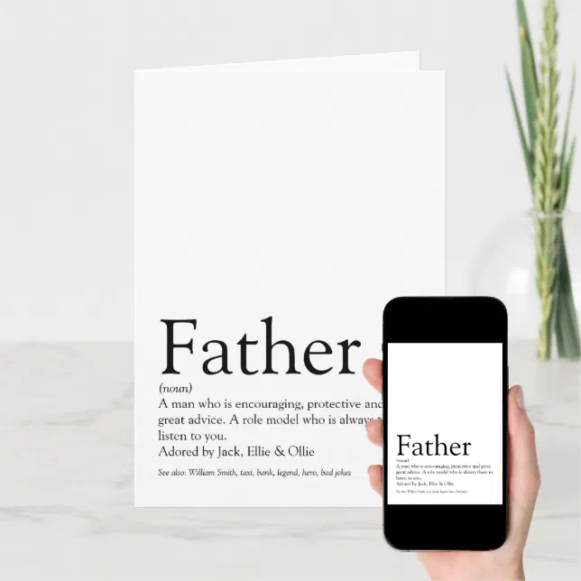 World's Best Ever Dad, Daddy, Father Definition Card | Zazzle