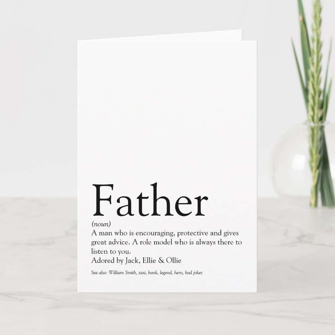 World's Best Ever Dad, Daddy, Father Definition Card | Zazzle