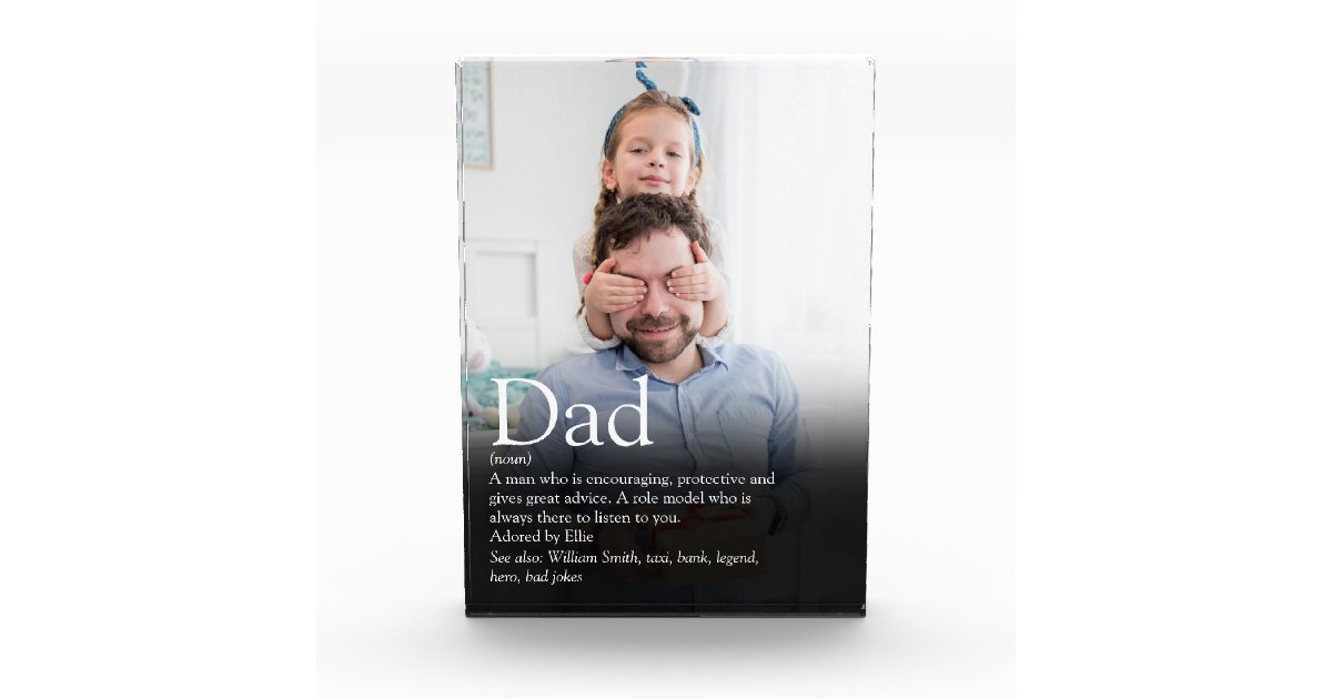 World's Best Ever Dad, Daddy, Father Definition Photo Block | Zazzle