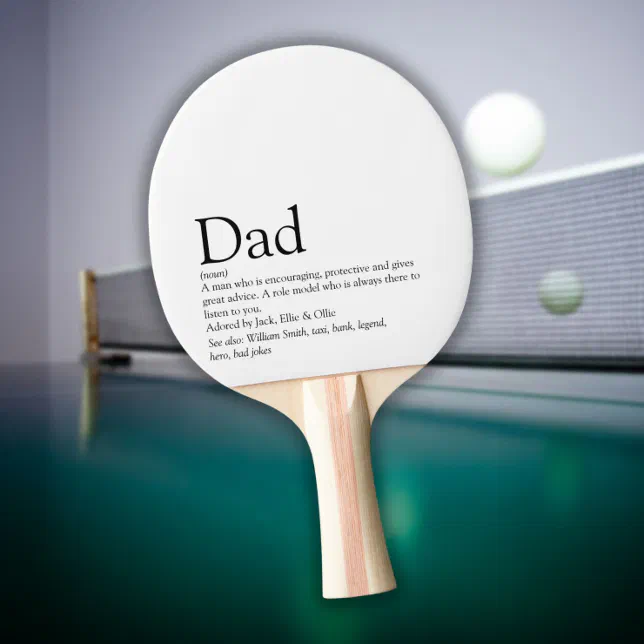 World's Best Ever Dad Daddy Father Definition Ping Pong Paddle | Zazzle