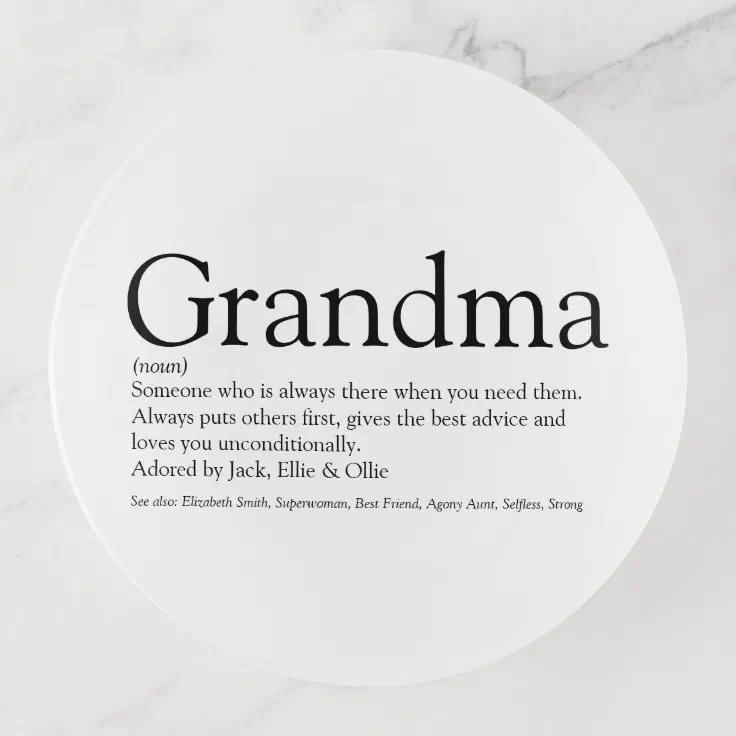 World's Best Ever Grandma, Grandmother Definition Trinket Tray | Zazzle