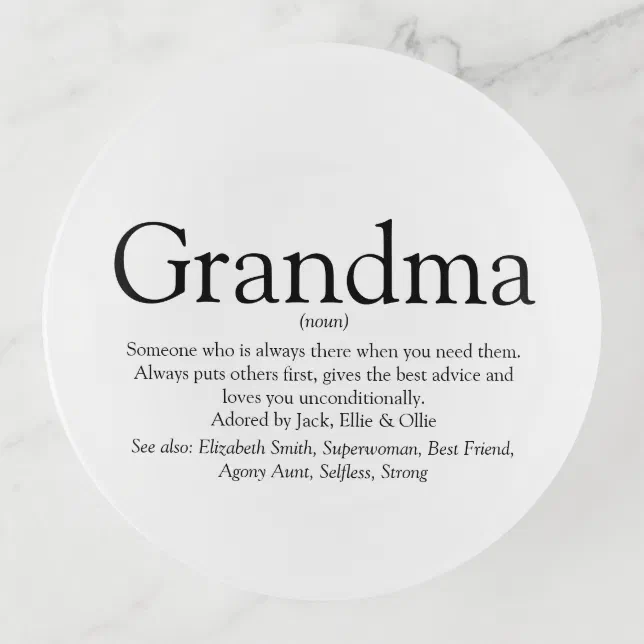 World's Best Ever Grandma, Grandmother Definition Trinket Tray | Zazzle