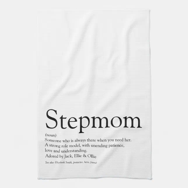 Worlds Best Ever Stepmom Stepmother Definition Kitchen Towel Zazzle