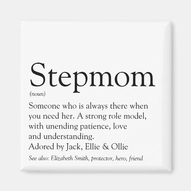 Worlds Best Ever Stepmom Stepmother Definition Magnet Zazzle