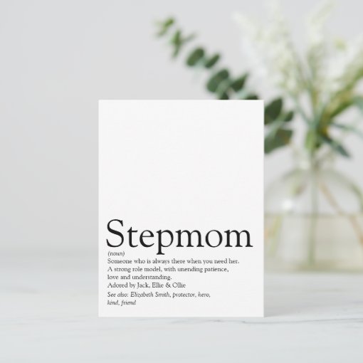 Worlds Best Ever Stepmom Stepmother Definition Postcard Zazzle